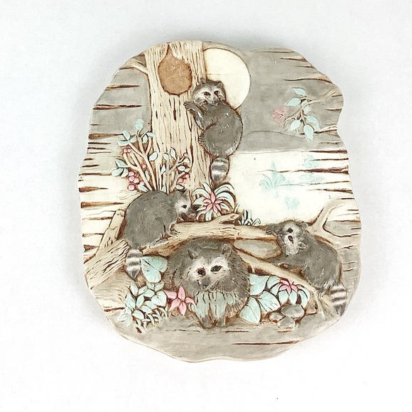 Macky Ceramic Molds | Wall Decor | Vintage Ceramic Raccoon Family ...